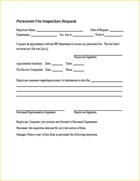 Form Specifications: