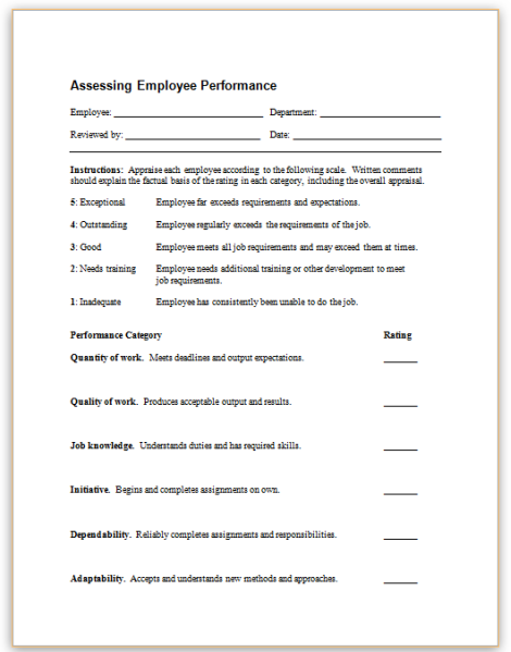 Sample Self Appraisal Form Filled Employee The Document Template